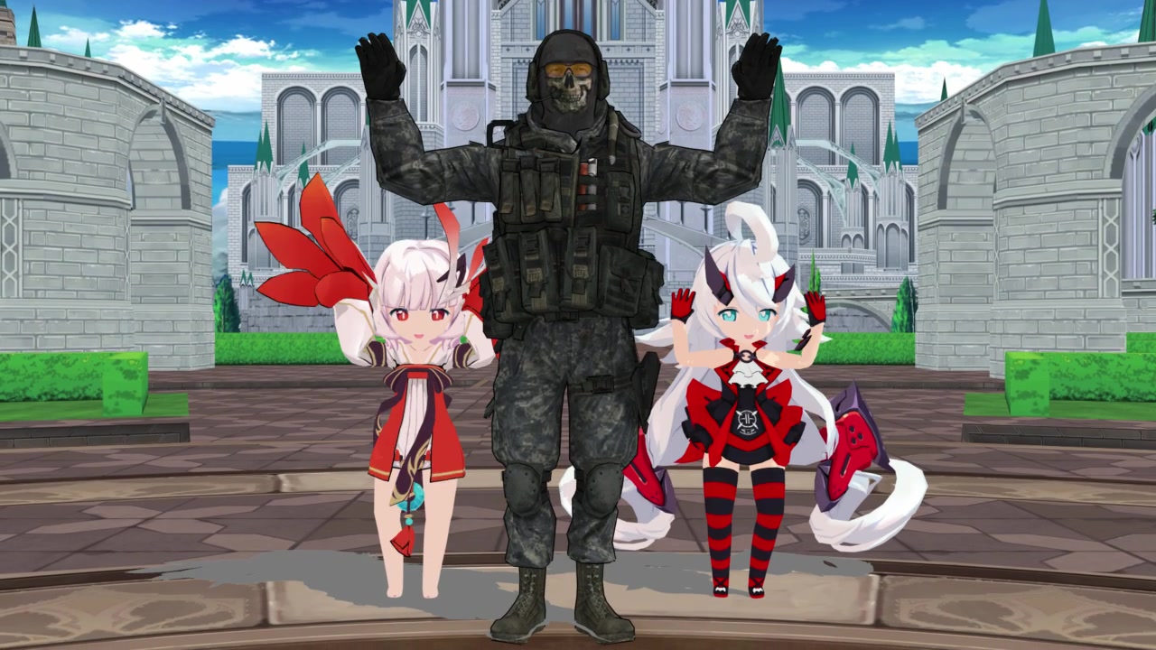 (MMD)UP主:Ghost,你神经乱了?还带两个人偶跳俄罗斯社会摇?!