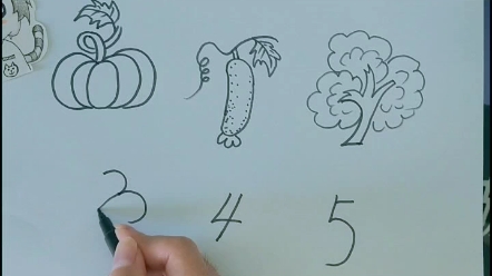 儿童创意美术,数字画好看的蔬菜