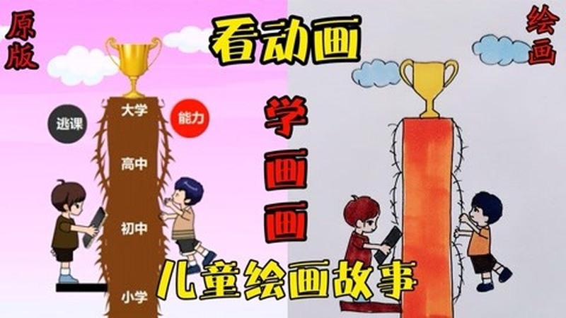 看动画学画画:你会不会让孩子努力读书呢