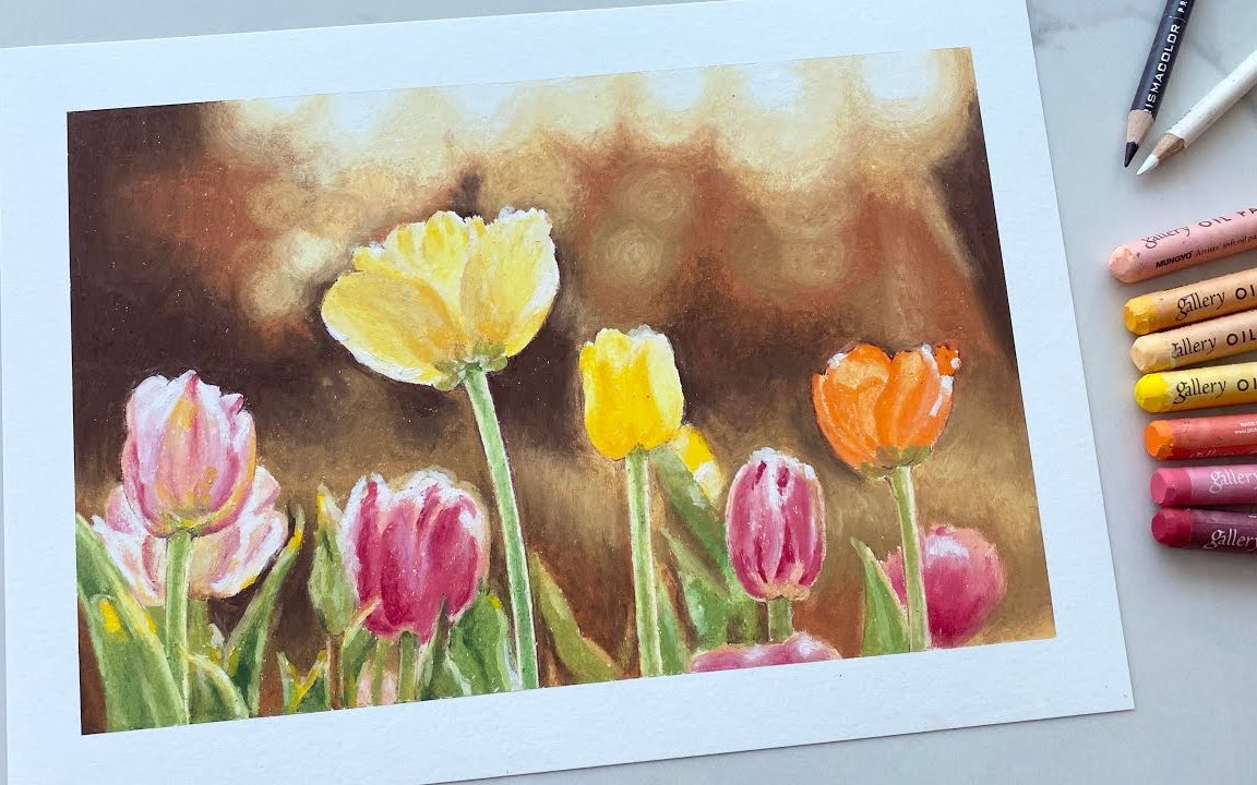 【油画棒】简简单单的郁金香绘画