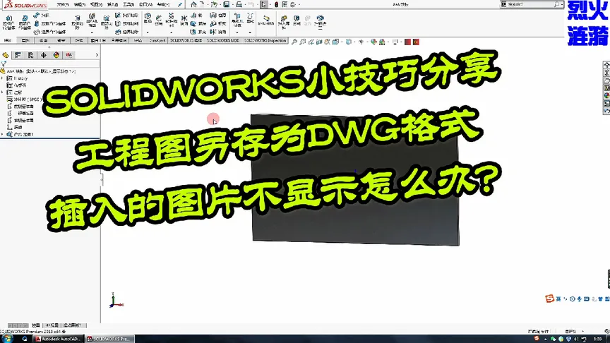 SOLIDWORKS小技巧:工程图另存为DWG,插入的图片不显示怎么办?