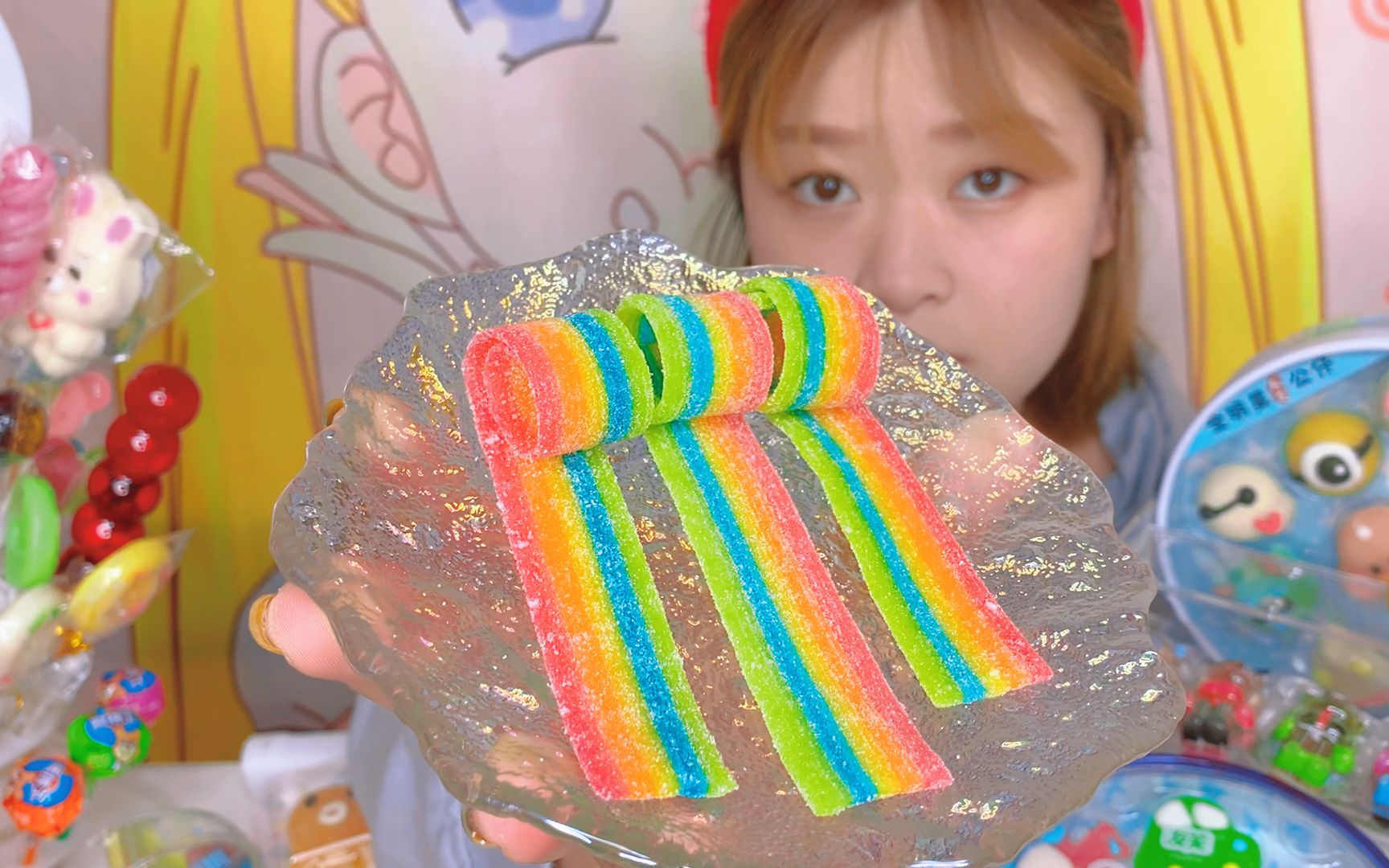 童年记忆小零食,缤纷彩虹酸条糖,小时候的味道