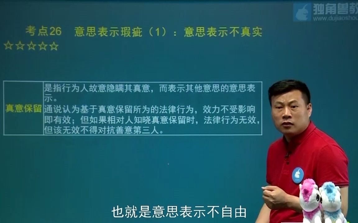 民法(法考)第12讲,意思表示瑕疵重要考点,你是否get到其中的意思