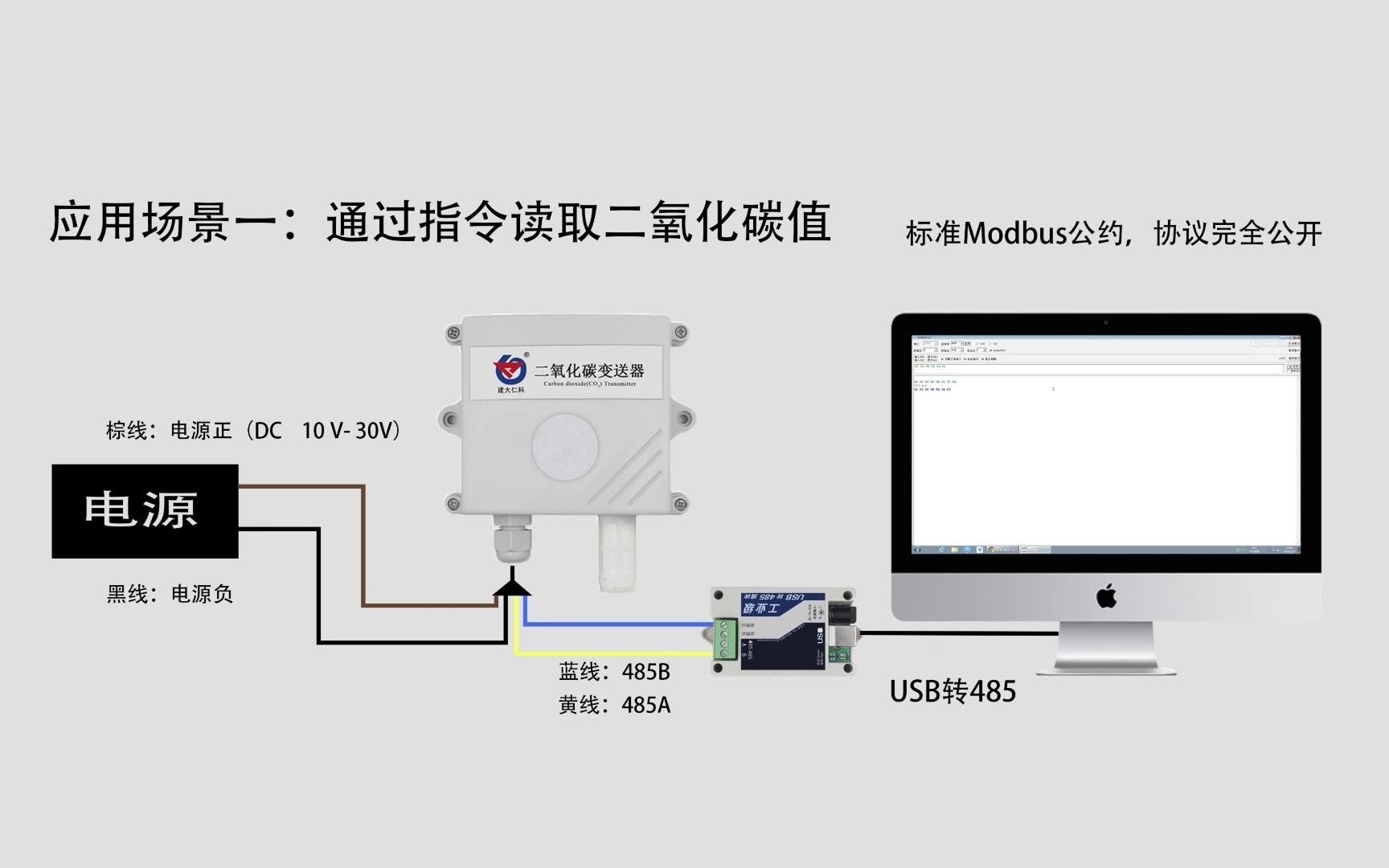 建大仁科 RS-CO2-N01/I20-2 RS485型模拟量型无线网络输出二氧化碳...