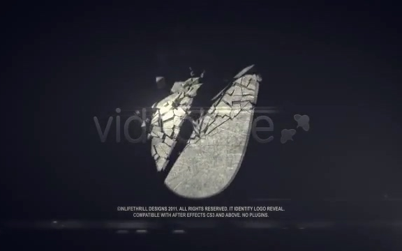 AE模板-岩石碎片汇聚任意形状特效的动态LOGO片头模板标识品牌...