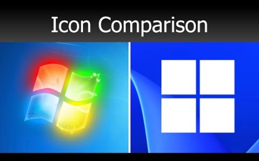 Windows7与Windows11图标对比