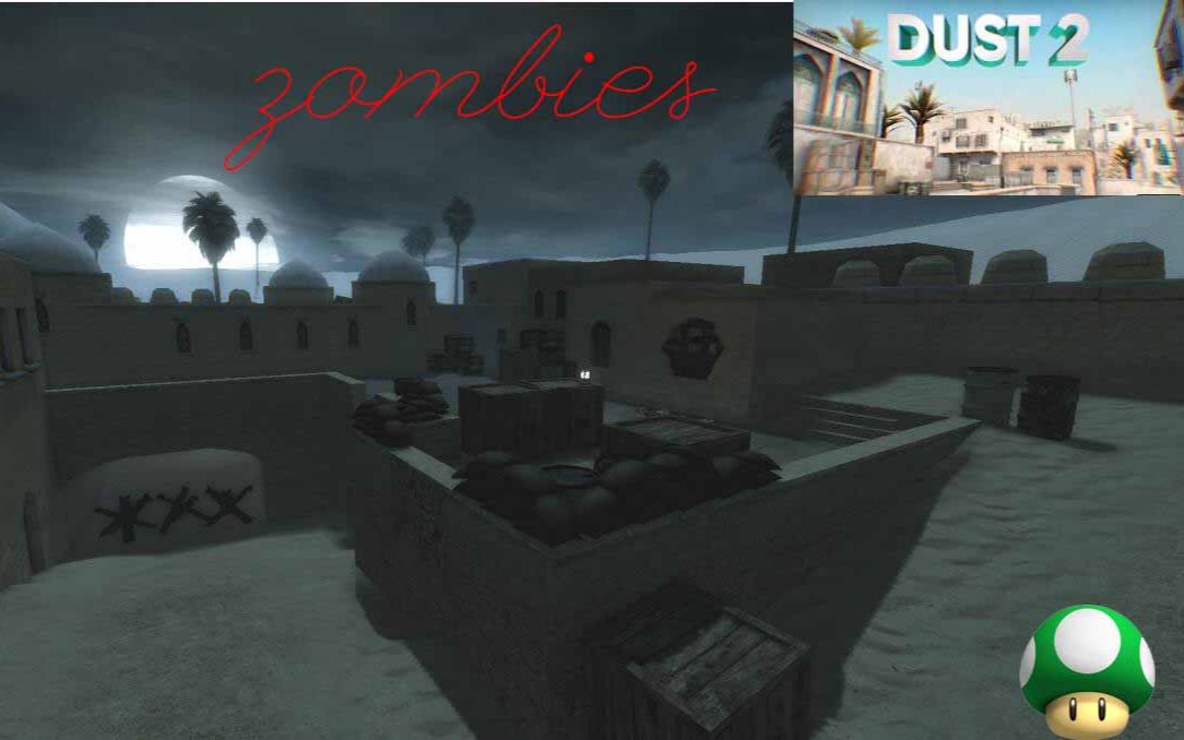 沙漠2 DUST2入侵僵尸?cs神级地图 使命召唤僵尸模式