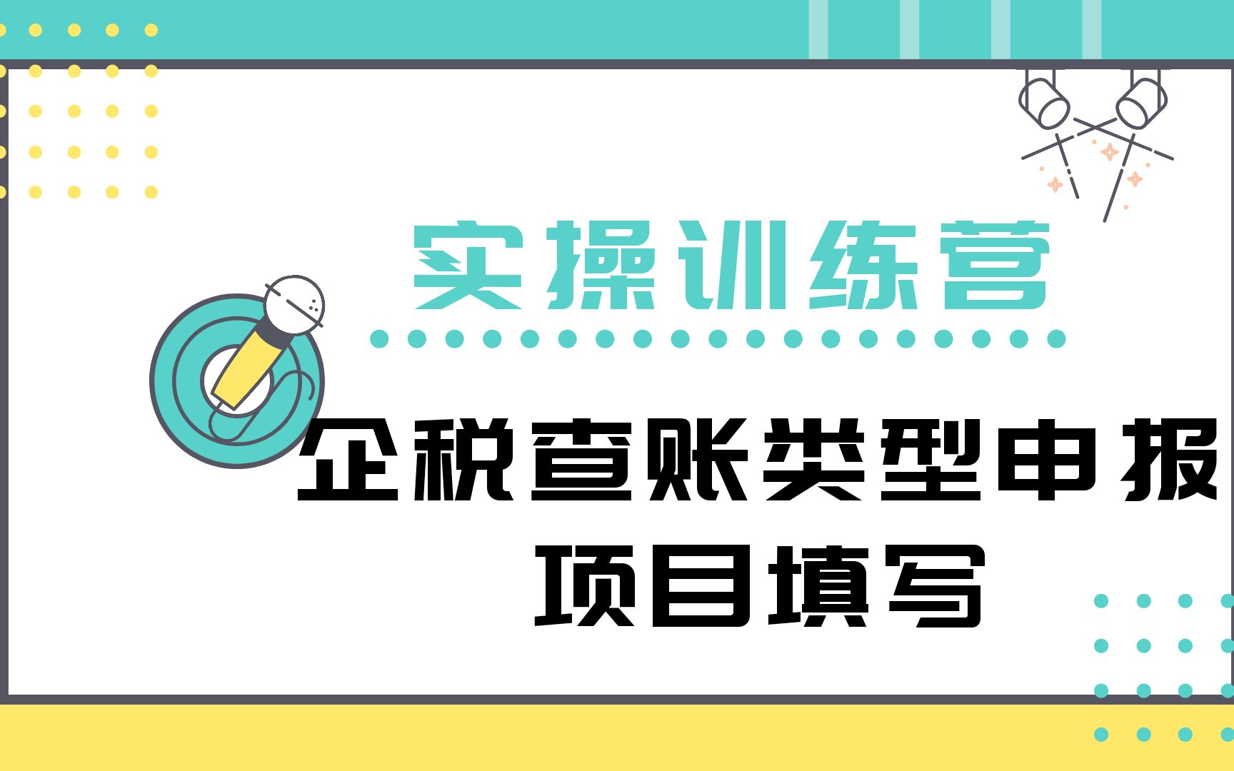 报税达人——企业所得税查账类型申报项目填写