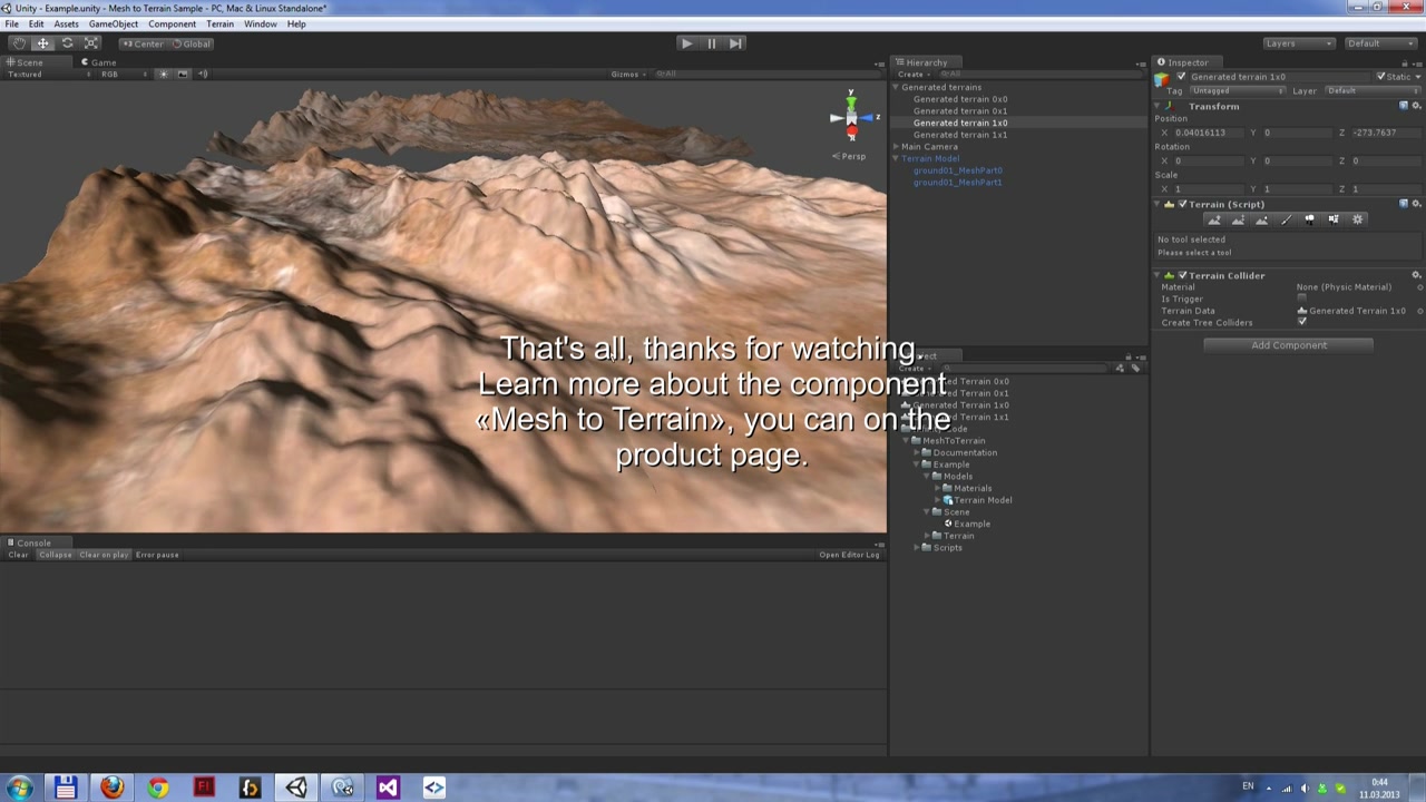 3DMax与Terragen地形模型快速转换组件Unity游戏素材资源