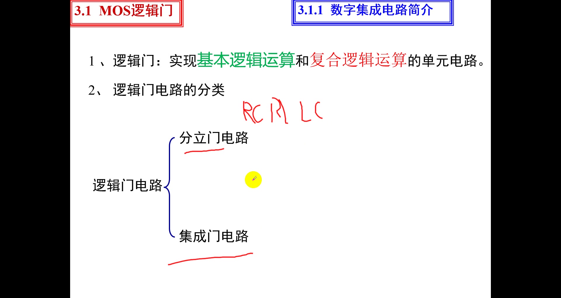 数字电子技术 第3章 第一节课 试讲