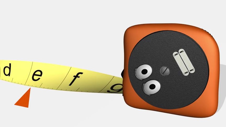 小写ABC与字母表卷尺 - 字母A到Z