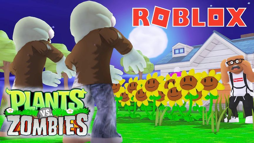 小飞象解说 Roblox植物大战僵尸花园战争模拟器被向日葵爆笑追杀