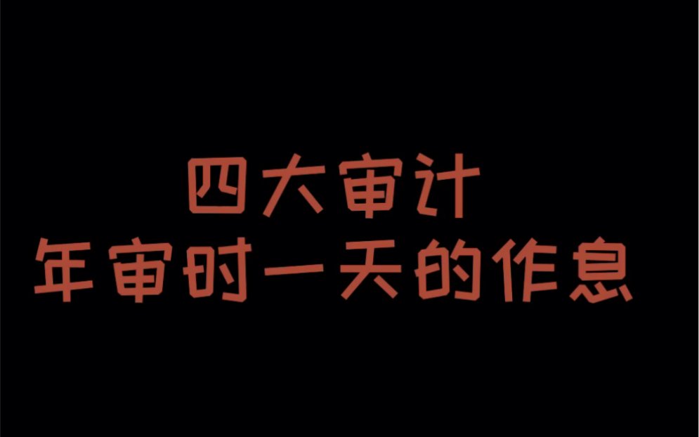 四大审计年审时一天的作息