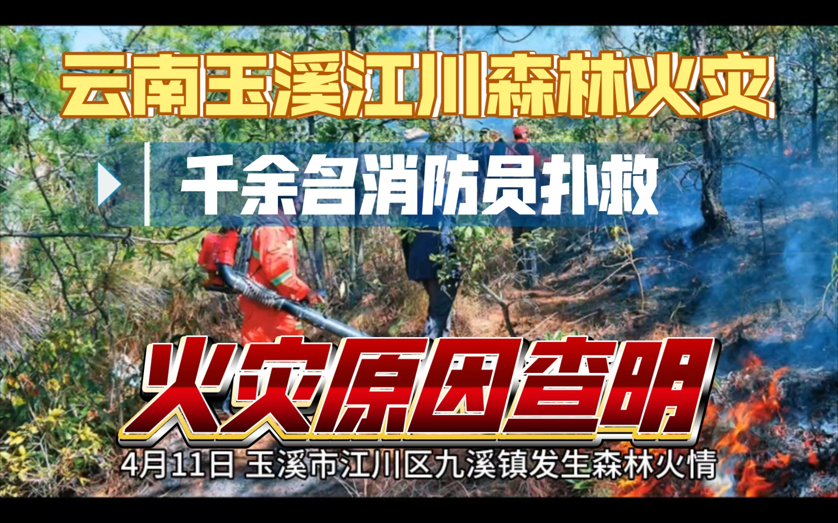 云南玉溪江川森林火灾投入千余名消防员扑救,火灾原因查明