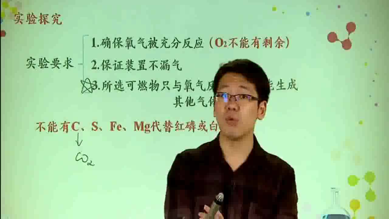 中考化学二轮复习:空气中氧气含量的测定实验视频,带你玩转化学超清