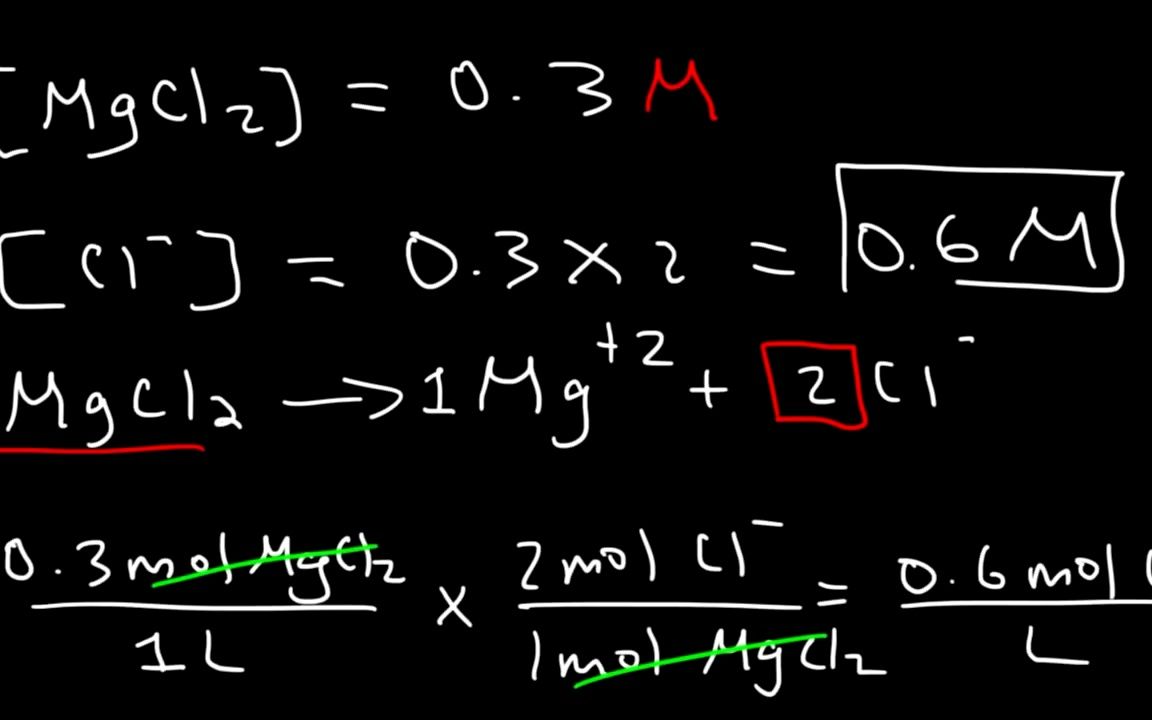 溶液-4-Ion Concentration in Solutions From Molarity 离子浓度的计算