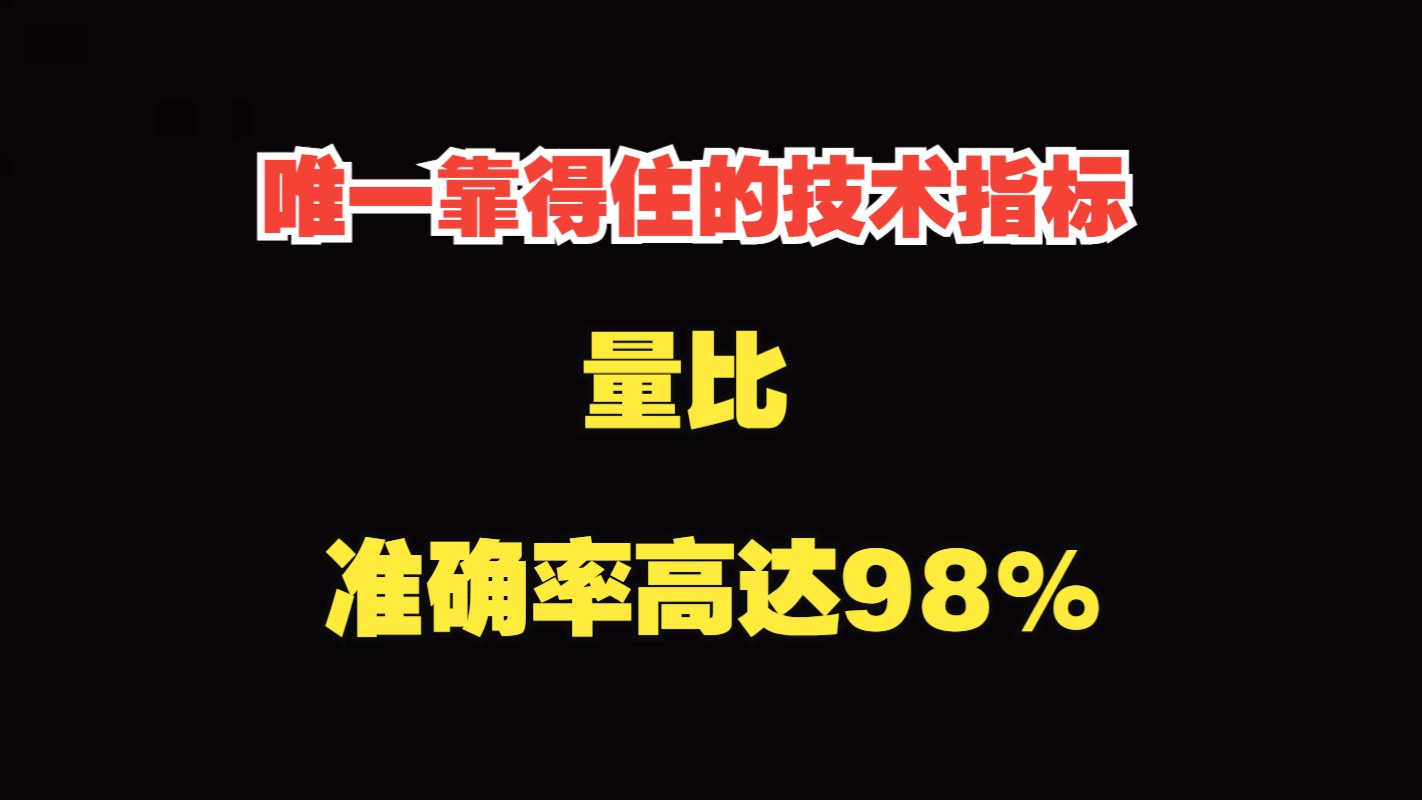 唯一靠得住的技术指标,量比指标,准确率高达98%! 没有一点滞后性!