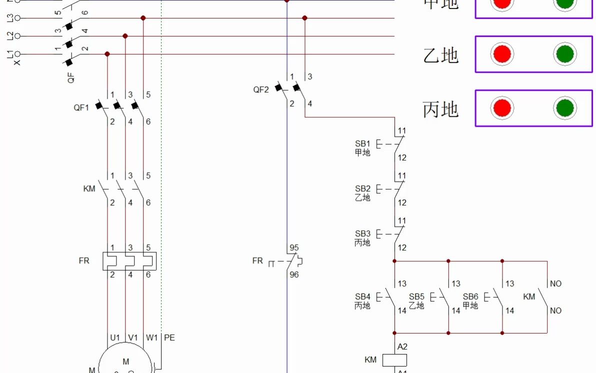 05:多地控制电路-电路图