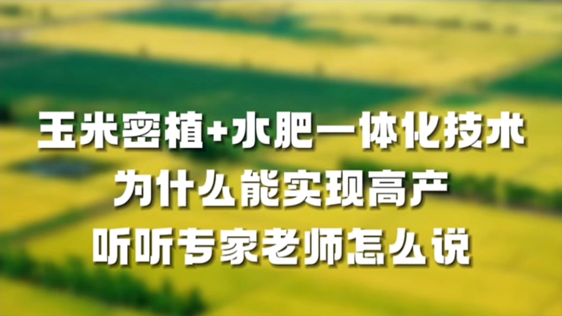 ...一体化精准调控技术为什么能实现高产❓[抱拳]听听专家老师怎么说…