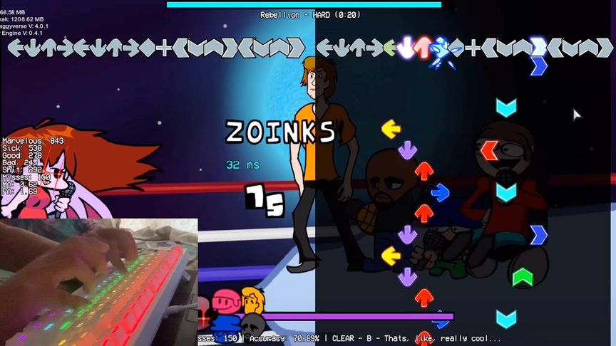 #周五夜放克 #fnf 世界第二!FNF 超难18键模组无作弊通关
