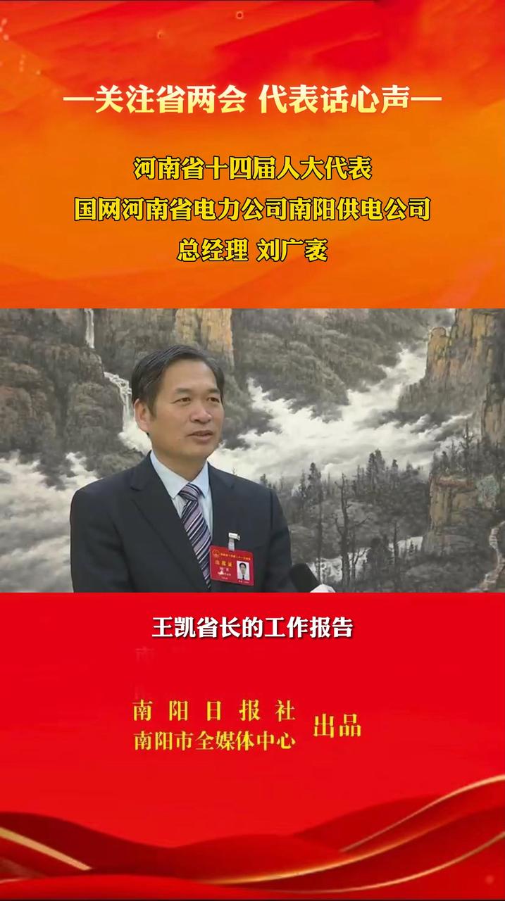 ...人大代表、国网河南省电力公司南阳供电公司总经理刘广袤接受采访...