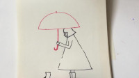 教你怎么用勾线笔画一个小雨伞,好学又好画
