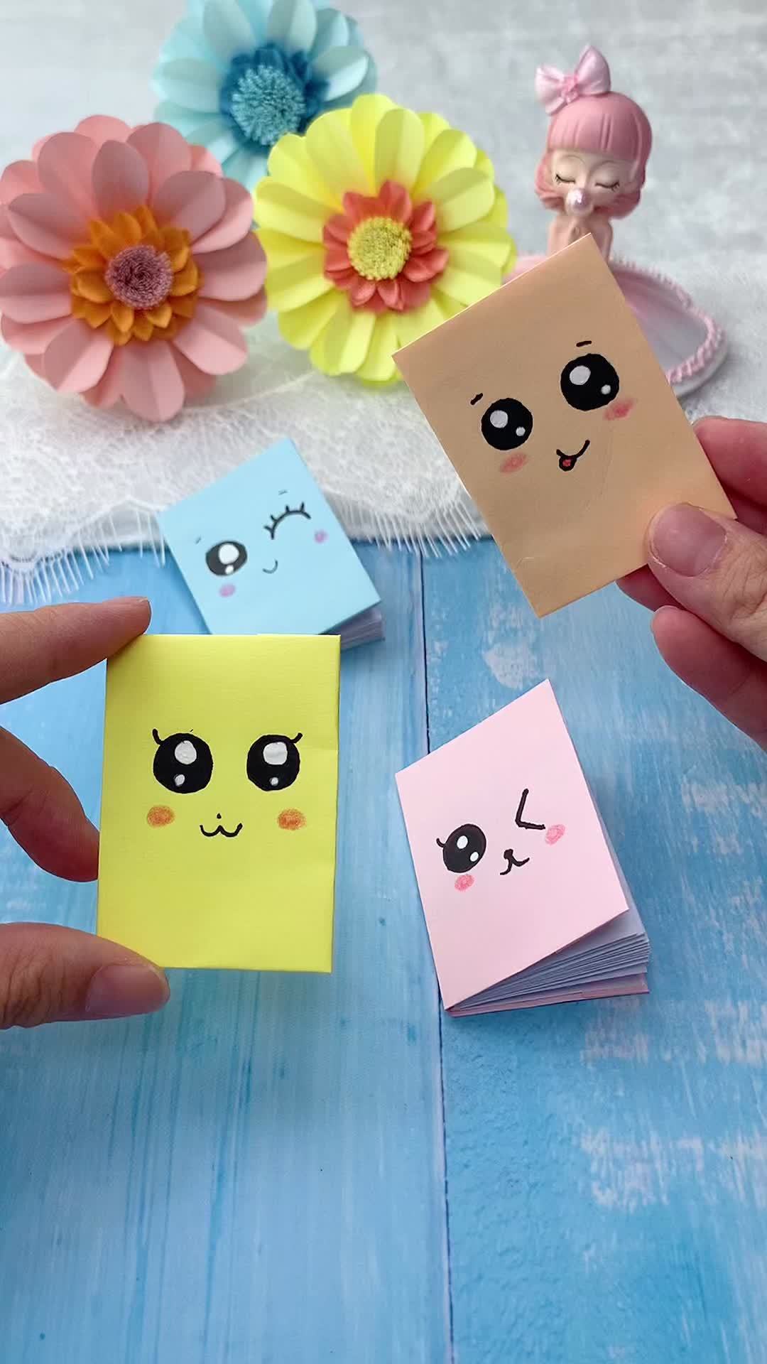 一张纸做成一个可爱小本子!教你自制.