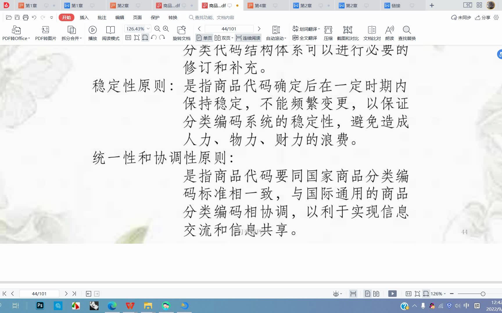 商品代码的编码原则
