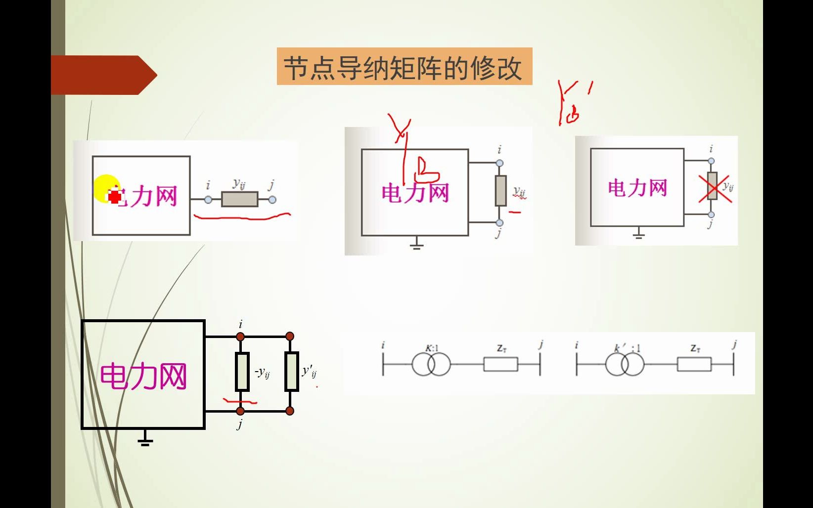 计算机法计算潮流-节点导纳矩阵的修改