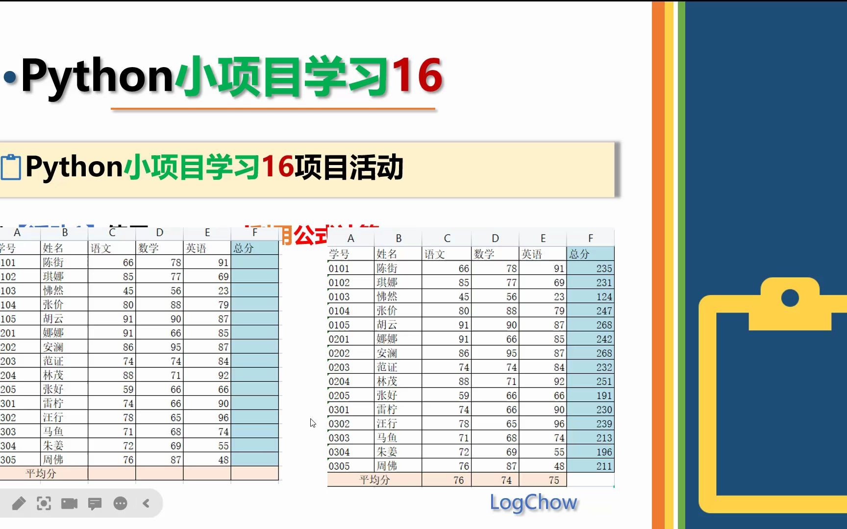 Python小项目学习16(LogChow)-Python使用openpyxl利用公式计算