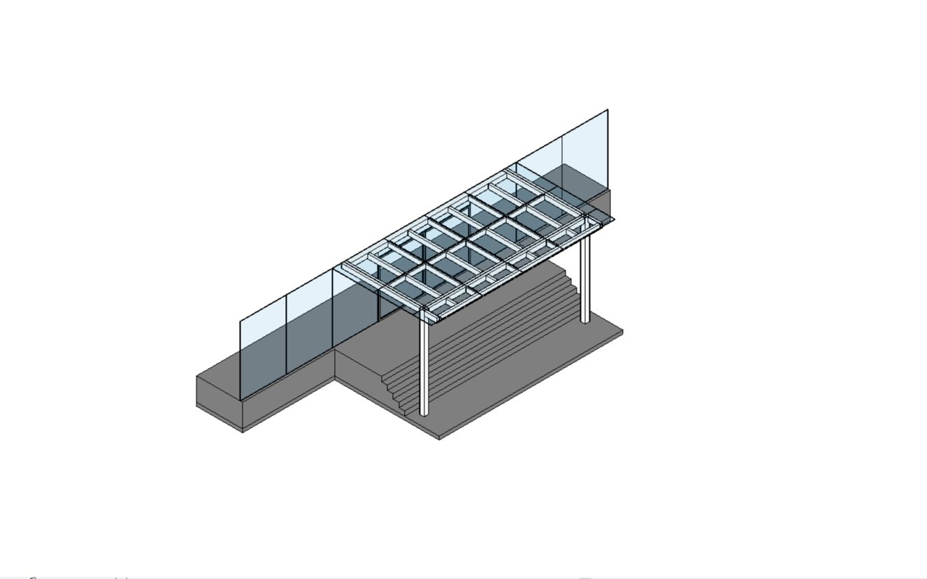 局部建模1+X初级BIM2019年第二期第二题_钢结构雨棚