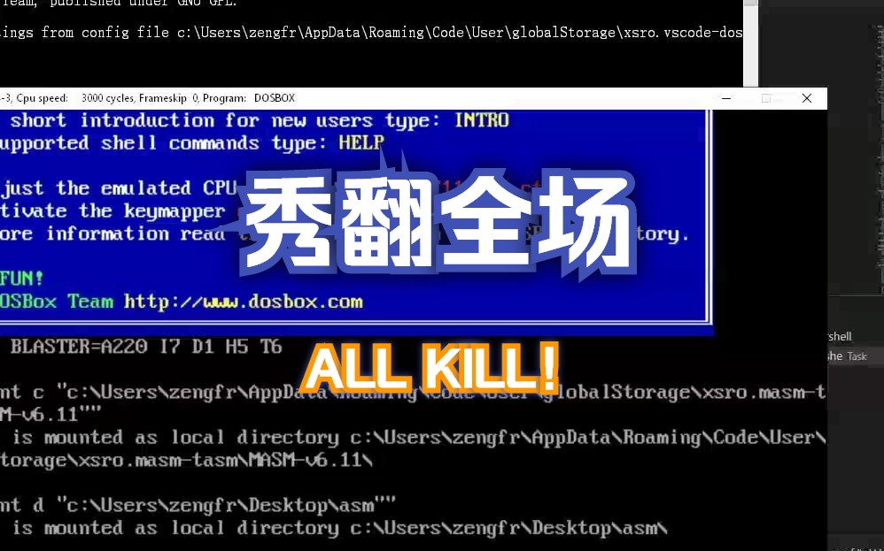 ...语言程序小游戏源码-贪吃蛇2-安装dosbox环境源码部署运行跑起来