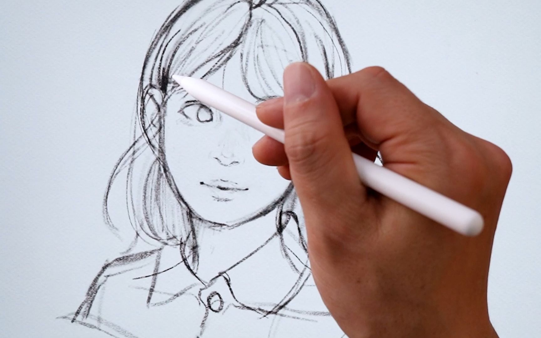 iPad水彩画用Procreate自定义画笔如何画一个女孩