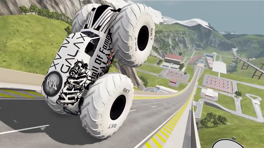 车祸模拟器275:极限赛道,怪兽卡车高速跳跃
