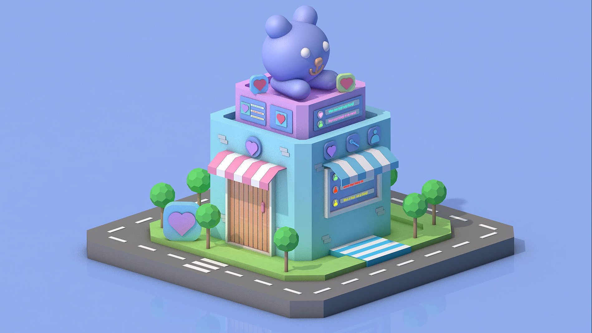 【C4D案例第41】插画小镇C4D视频教程,自建原创插画风场景C4D...