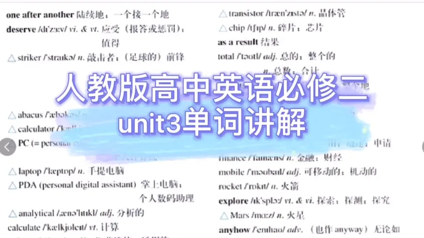 人教版高中英语必修二unit3单词讲解