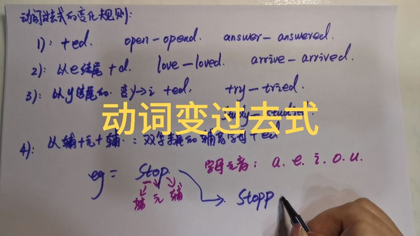 动词变过去式,关注我,我把英语干货送给你