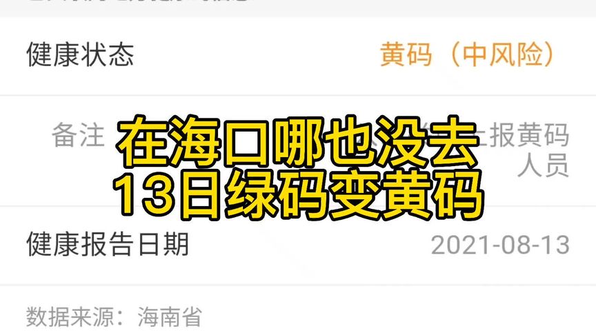 在海口哪也没去,13号突然绿码变黄码,什么情况?#黄码