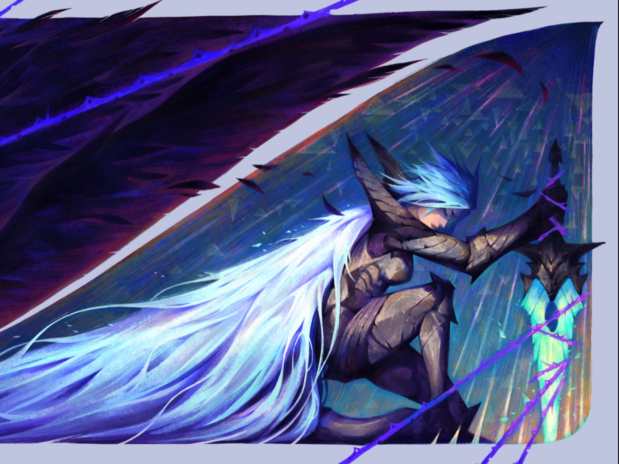 我们要这翅膀有什么用 【凯尔&莫甘娜 插画】