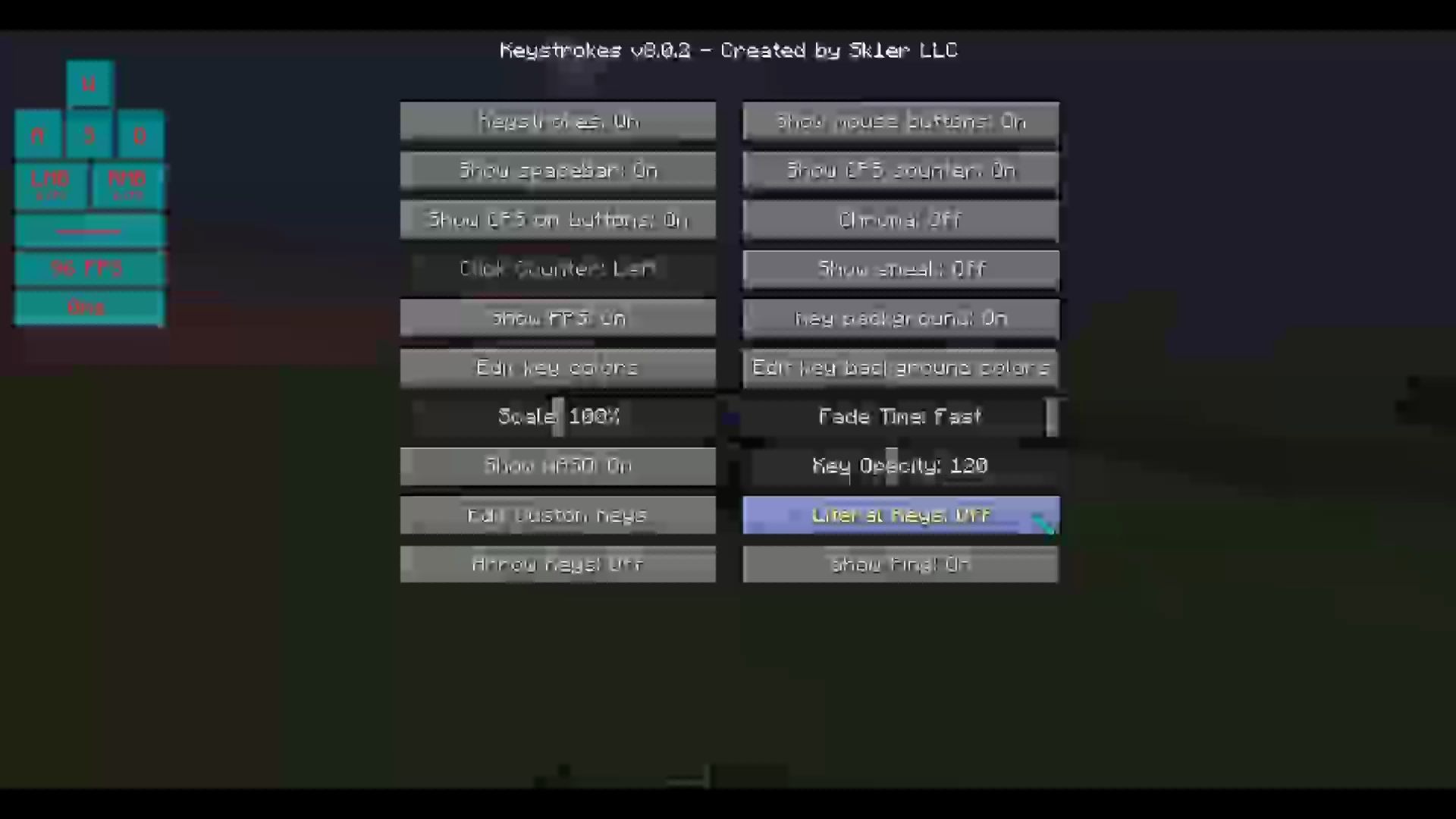 我的世界pvpmod按键显示keystrokesmod最新版本v8.0.2介绍