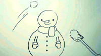 《小雪人》简笔画,一分钟学会的绘画小技巧,少儿绘画零基础入门教学