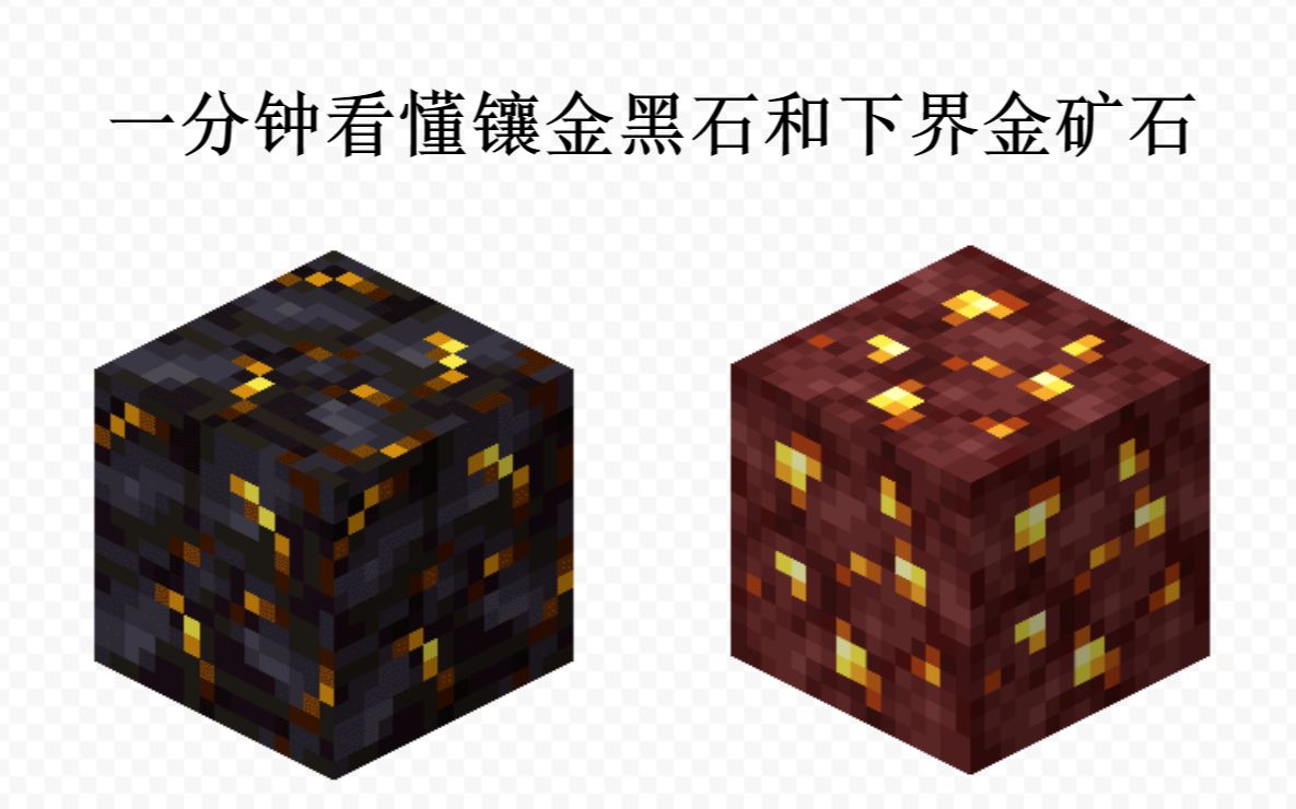 【Minecraft || 我的世界】一分钟看懂镶金黑石和下界金矿石