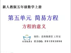 五年级数学上册 五年级上册数学 人教版 第五单元 简易方程 方程的...