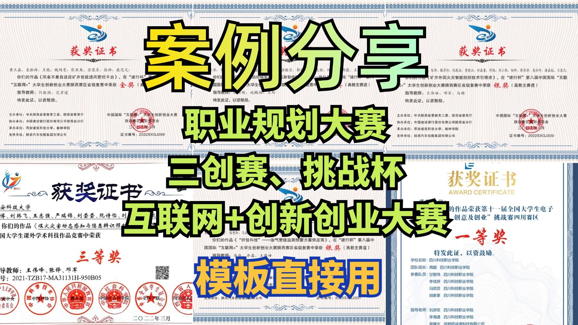 获奖案例免费分享|大学生职业生涯规划大赛模板|三创赛、挑战杯、...