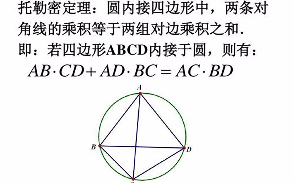 【真 数学课堂】托勒密定理的一个简单证明