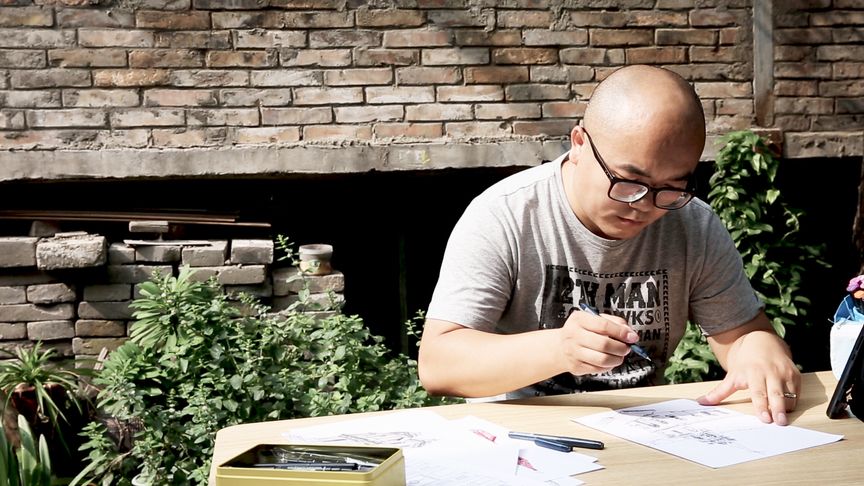 草根画师制作太原特色明信片,深藏周边人的爱与暖,将感恩传递