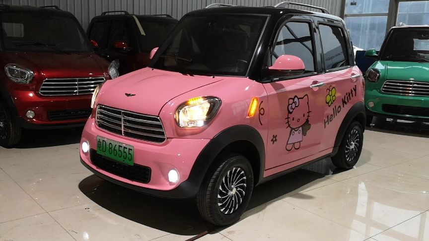樱花粉家用微型电动四轮汽车 新能源低速电动代步车