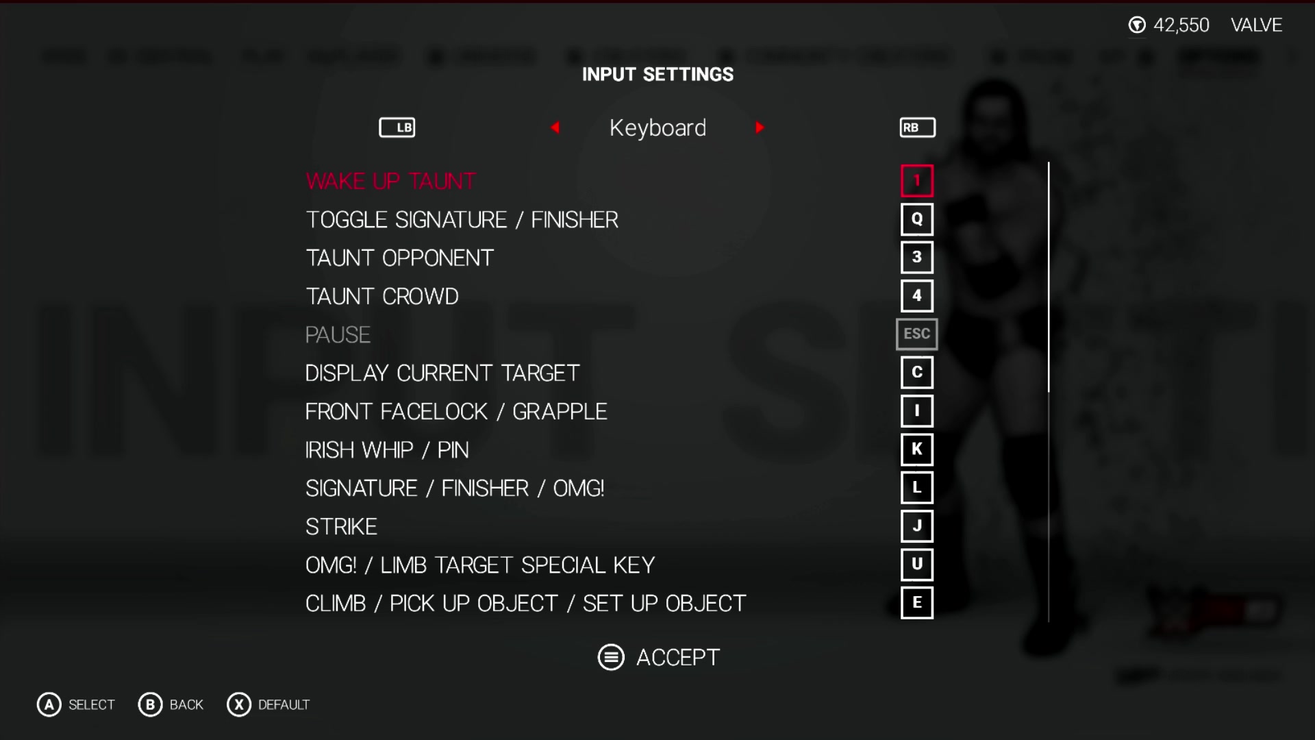 WWE2K19按键设置介绍