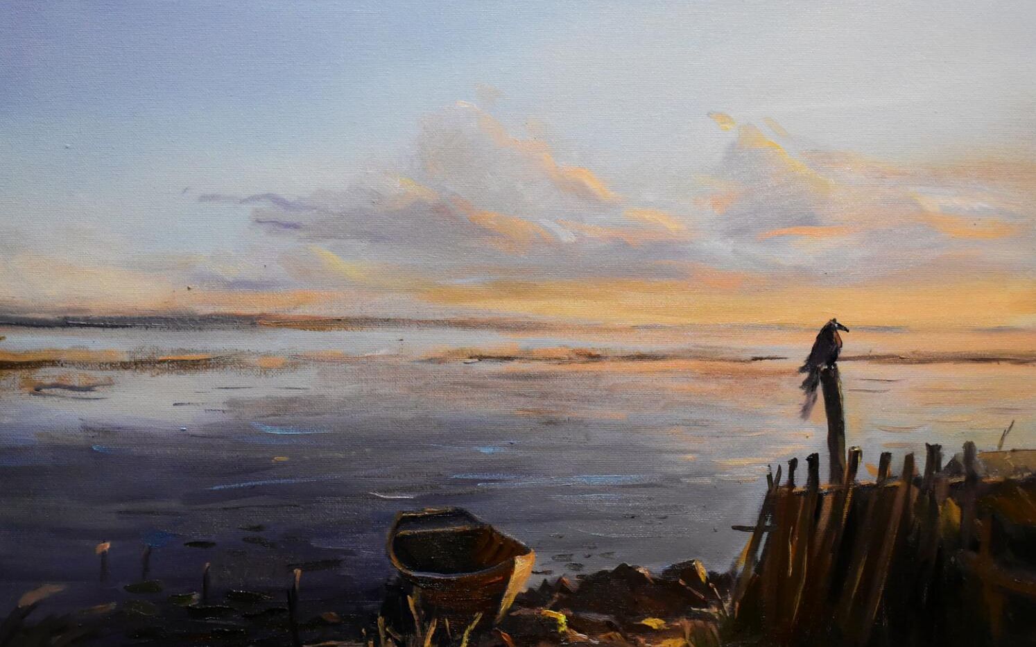 {油画}想用最快最简单的方式表现出夕阳的美吗(适合零基础)