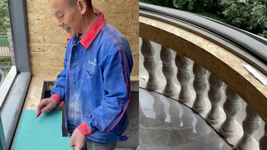 深藏不露!木匠师傅利用大量数学知识算出弧形阳台尺寸,惊呆网友